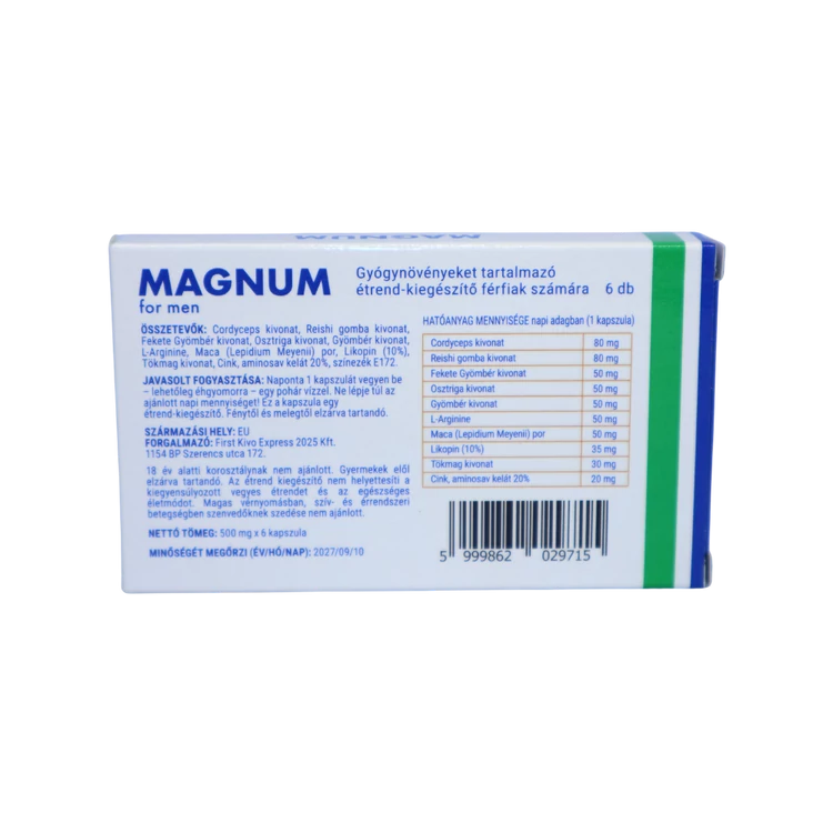 Magnum potencianövelő 6 db – Gyors hatás, természetes összetevők
